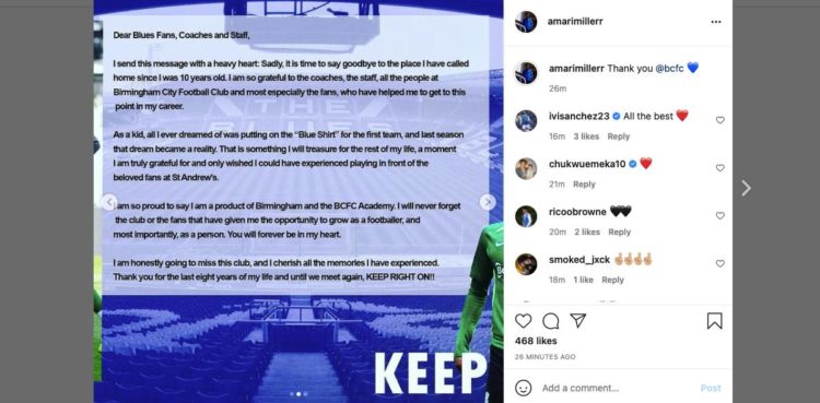 Leeds United announce Amari Miller signing after teenager's Insta post