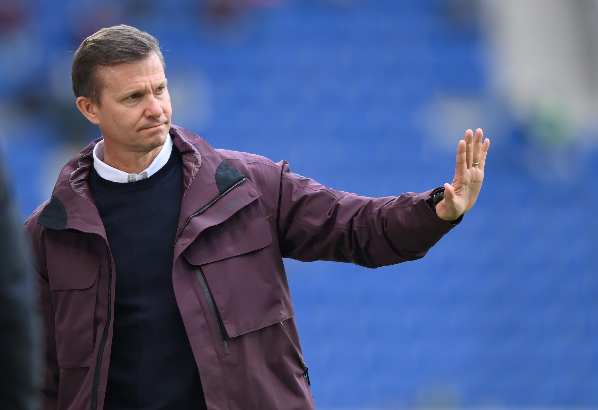 Leeds United boss Jesse Marsch kicks scarf thrown by 'angry' fan