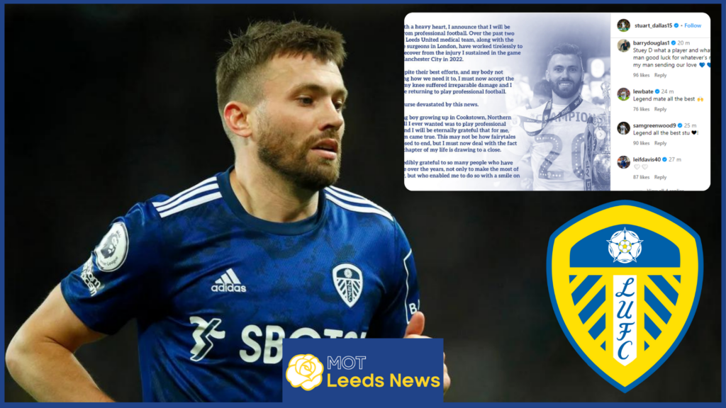 Leeds United: Leif Davis reacts to Stuart Dallas announcement