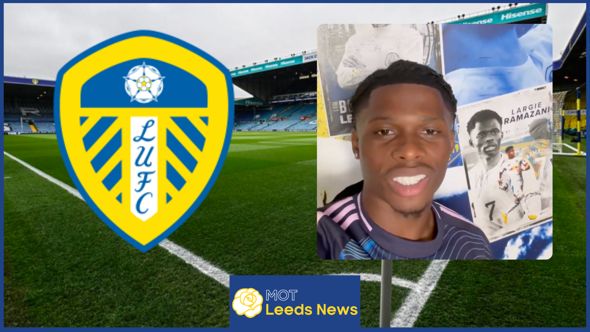 Largie Ramazani sends video after signing for Leeds United