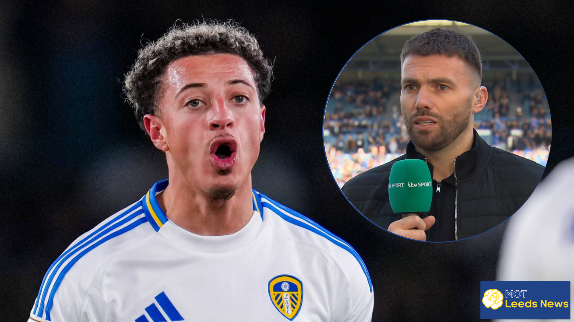 Stuart Dallas reacts to what Ethan Ampadu did during Leeds promotion party