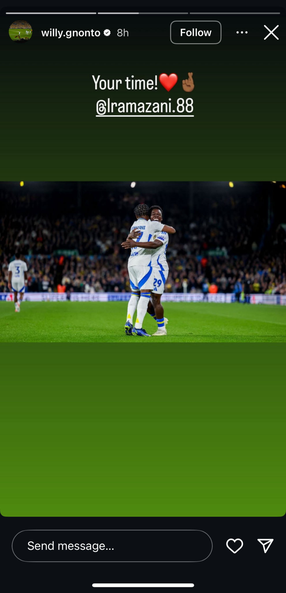 Willy Gnonto sends message to Largie Ramazani as Leeds United exit ...